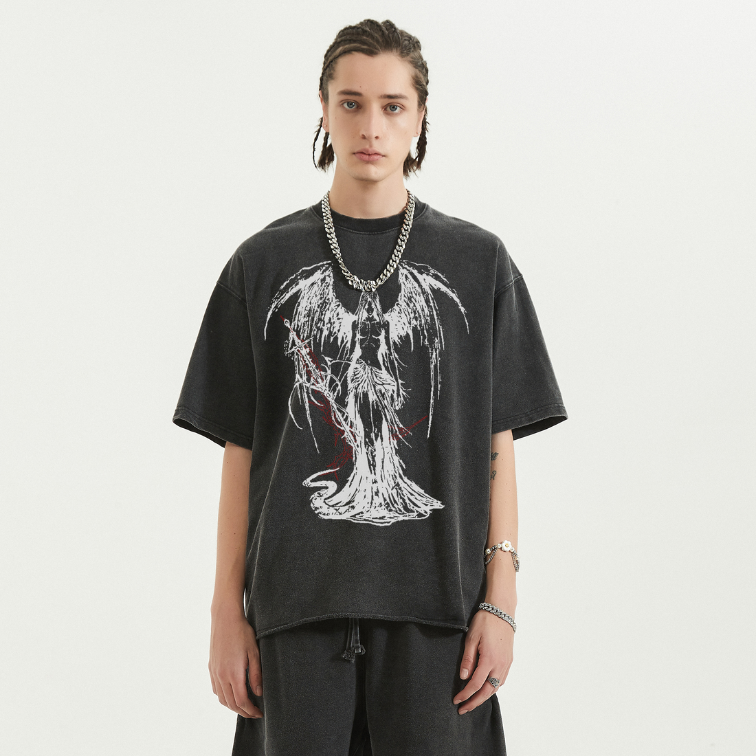 Fallen Angel Garment Dyed Streetwear Tee – ArnukiClothing
